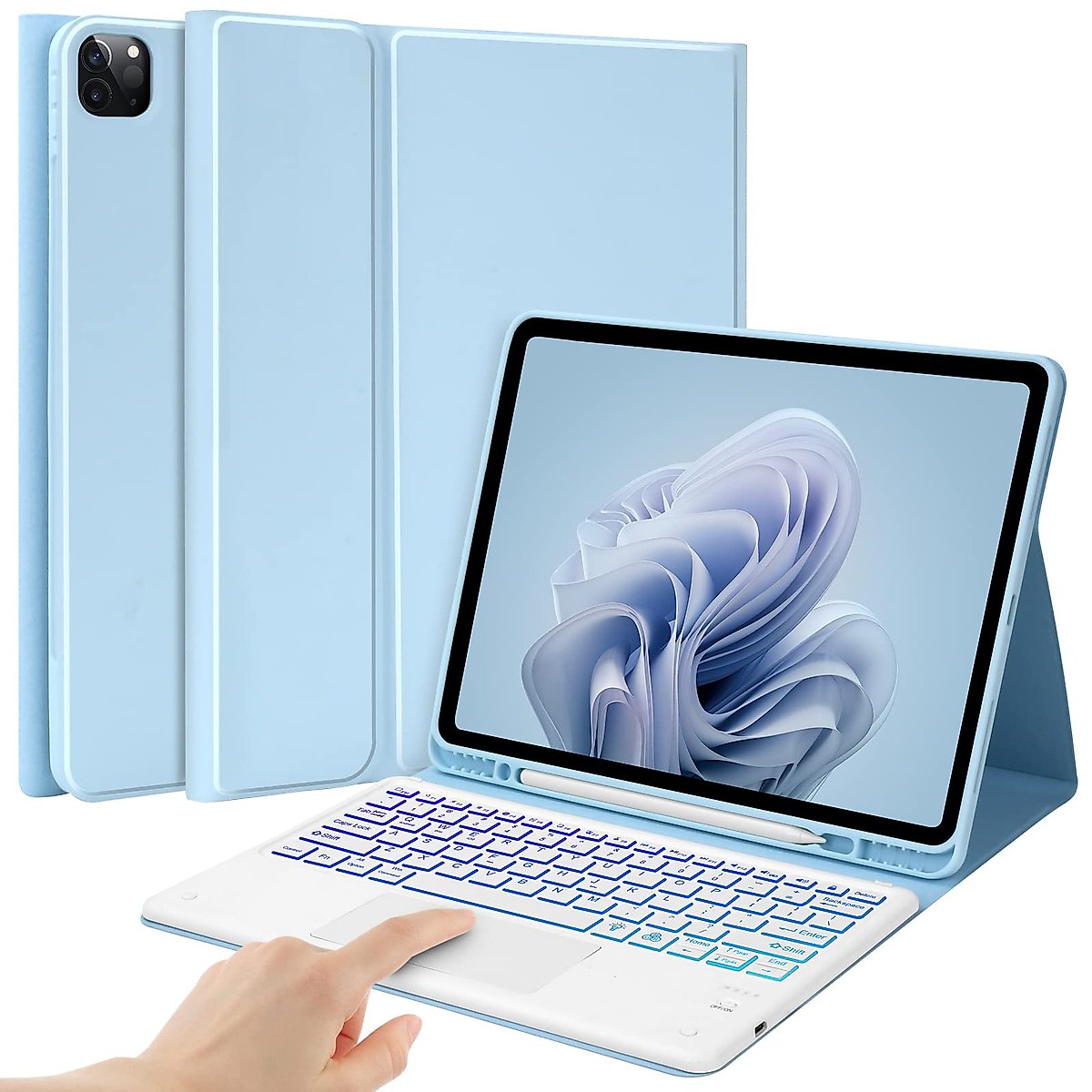 BQSS Keyboard Case for iPad Air 13 inch(M2) 2024 Case with Keyboard for iPad Pro 12.9 inch 6th Gen 2022/5th Gen Keyboard Cover Detachable Backlit Keyboard Wireless Keyboard