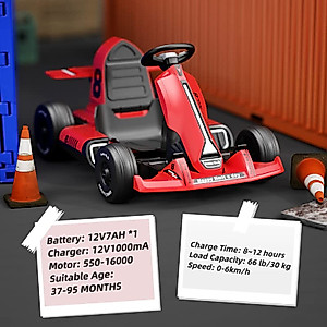 KORIMEFA Go Kart for Kids Go Carts for Kids Ages 4-8 Kids Pedal Go Kart Big Wheels for Kids Boys Girls with Bluetooth/Fm Adjustable& Remote Control