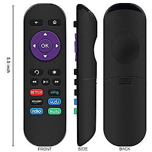 Gvirtue Remote Control Replacement for Roku Express, Roku Express+, Roku Box Model: Roku 1, Roku 2(HD, XD, XS), Roku 3, Roku LT, HD, XD, XDS, Roku N1