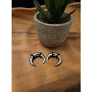 Zaya Body Jewelry 8g 10g 12g 14g Steel Black Rainbow Pinchers for Ears Septum Horseshoe Gauges