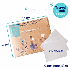 "Naturali Eco Travel Laundry Detergent Sheets - 5-Pack: Compact, Convenient, Cruise Ship Essentials; Sink & Hand Wash Soap; Must-Have for International & European Travel