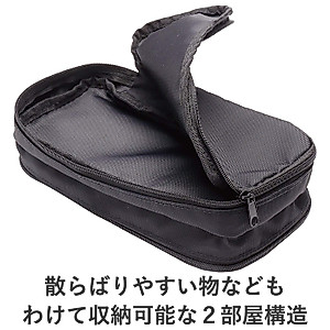 エレコム Elecom BMA-GP10BK Gadget Pouch, Storage Pouch, Bag-in-Bag, 3 Pockets, Stretchy Material, Lightweight, Black