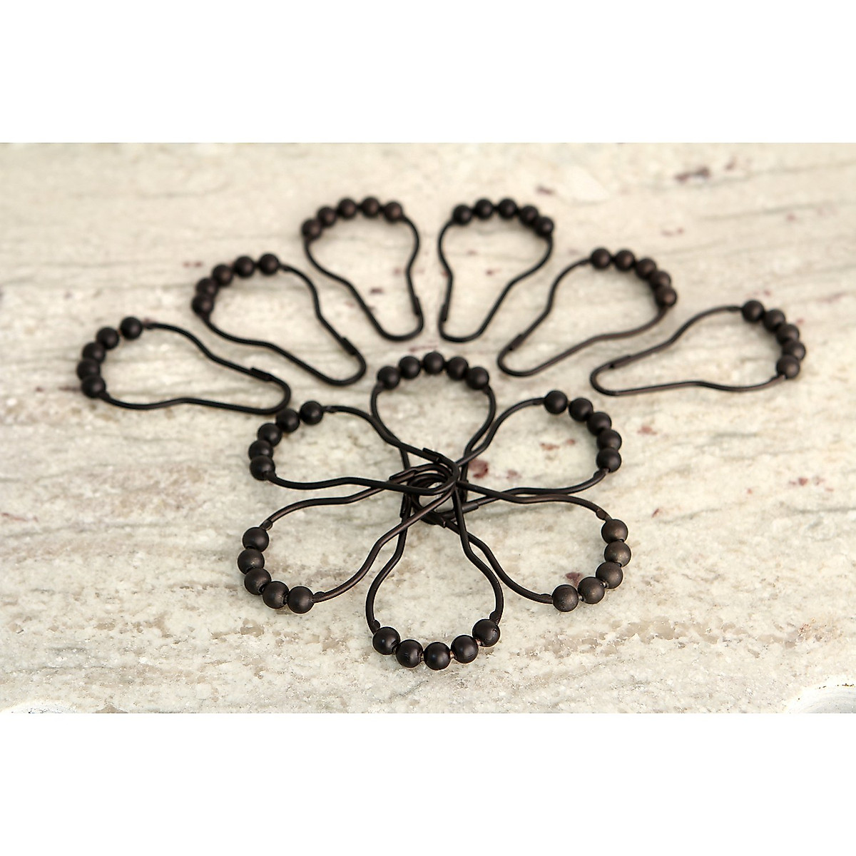 Kingston Brass SRCR125 Roller Ball Shower Curtain Rings, Oil Rubbed Bronze, 2.81 x 1.56 x 0.31 (12Pcs/Set)