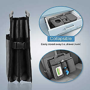 Collapsible Trunk Organizer & Diaper Changing Station, Baby Diaper Caddy Organizer with Movable Dividers, Easy-to-Reach for Back Seat Travel Car Organizer, Waterproof Car Trunk Organizer Groceries