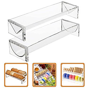 iplusmile Serving Trays Clear Tray for Serving, 2 Pack Biscuit Holder for Serving Trays, Food Display Dish Stand, Acrylic Serving Tray for Party Charcuterie Board Platter (Square) Table Tray
