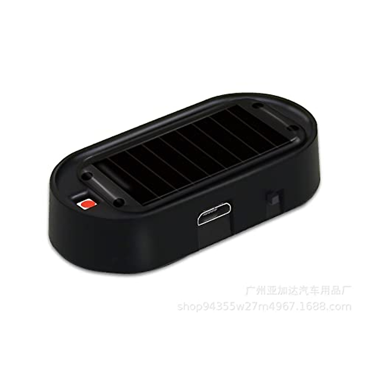 ANKIA 2PCS Solar Power Fake Car Alarm LED Light, Simulated Dummy Warning Anti-Theft LED Flashing Security Light, Car Alarm System Lamp with USB Port, Blue & Red Light (Black)