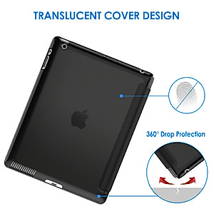 JETech Case for iPad 2 3 4 (2012/2011 Model), Not for iPad Air or iPad Air 2, Smart Cover with Auto Sleep/Wake (Black)