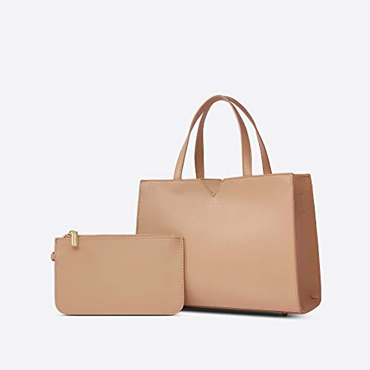 Pixie Mood Inc Aurora 11.25 x 8.25 Vegan Leather Convertible Satchel Tote Bag, Sand