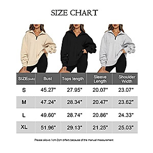 Womens Oversized Half Zip Pullover Sweatshirt Long Sleeve V Neck Sweatshirts Quarter Zip Teen Girls Fall Y2K Clothes Trendy Drop Shoulder Loose Fit Outfits Grey