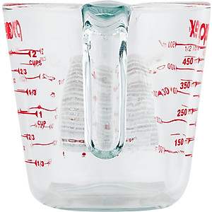 Pyrex Prepware 2-Cup Measuring Cup, Red Graphics, Clear