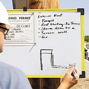 Quartet Dry Erase, Whiteboard/White Board, Magnetic, Aluminum, 6' x 4', Industrial Yellow Frame (724127)