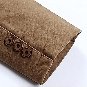 Men's 2 Buttons Casual Sport Coats Lightweight Single Breasted Slim Fit Suit Blazer Cotton Formal Dress Jackets (Khaki,6X-Large)