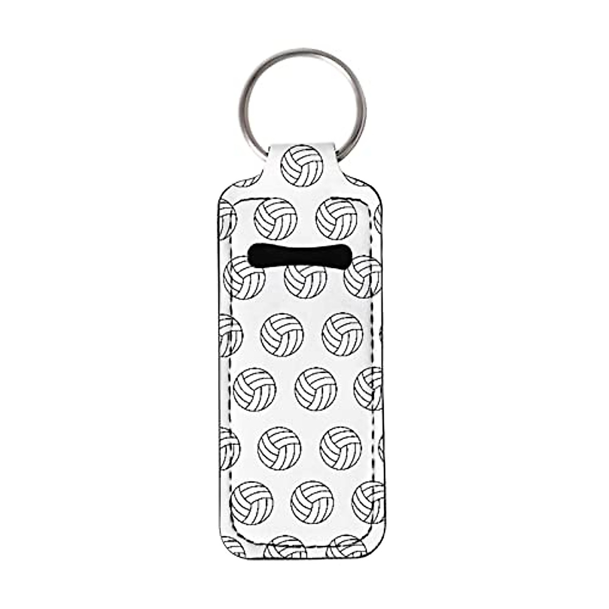 Suobstales Volleyball Chapstick Holder Volleyball Compact Lipstick Holders Lip Balm Holster Portable Pocket Lip Gloss Tube Holder Gifts Bags for Girl Women Men Teens Sports Team Accessories