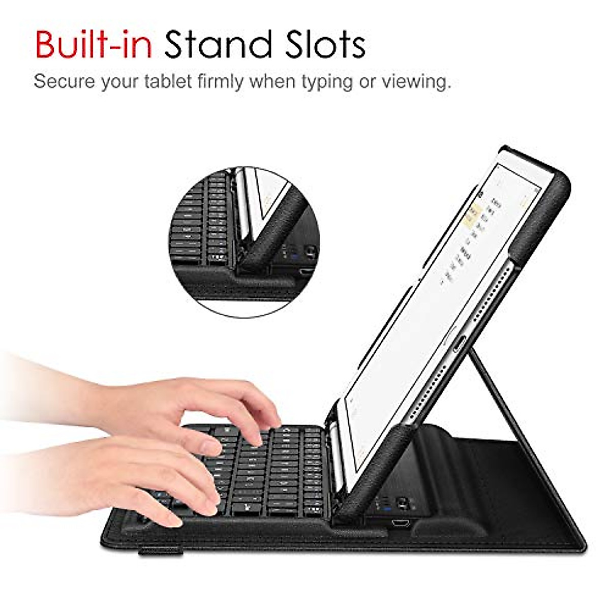 Fintie Keyboard Case for iPad 9th / 8th / 7th Generation (2021/2020/2019 Model) 10.2 Inch, 360 Degree Rotating Smart Stand Cover w/Pencil Holder, Built-in Wireless Bluetooth Keyboard, Black
