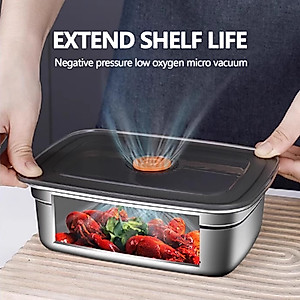 TRBIDRBO 2 PCSFood Storage Containers with Lids Airtight (2 Containers & 2 Lids), Leak proof Storage Box Meat Container for Fridge Nestable Dishwasher Freezer Safe