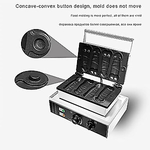 110V US Plug Fun Creative Pattern Waffle Machine, Commercial Fun Shaped Waffle Machine, Temperature Controlled Waffle Equipment, Stainless Steel Silver, Party Fun Snacks, Kitchen Utensils