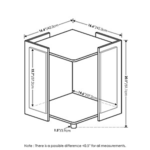Furinno Peli Multipurpose End Table with Storage, Americano, Cube