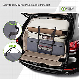 Cuddly Nest Folding Mattress Storage Bag - Heavy Duty Carry Case for Tri-Fold Guest Bed Mattress (Fits 6" Queen Mattress)