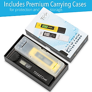 Fresco Dwell pH and TDS Meter Combo, Digital Water Tester with 3-in-1 TDS Meter, Professional High Accuracy Pen Type pH meter with ± 2% for Hou