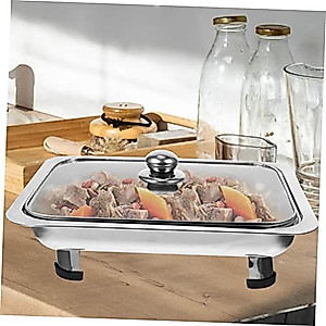 Angoily Steel Buffet Metal Serving Tray Snack Trays Square Pan Buffet Serving Platters Serving Chafers Entertaining Buffet Dishes Serving Dish Buffet Server Dish Chafing Dish Buffet Set