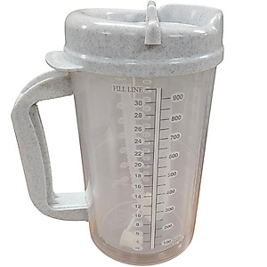 1 X Medegen Roommates Pitcher Insulated W/Straw Translucent W/Granite And Handle 32 Oz - Model h206-01