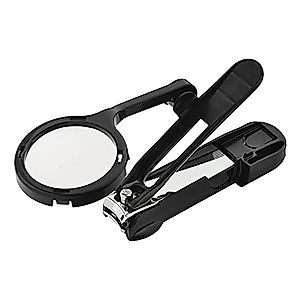 Guinea Pig Nail Clippers with Magnifying Glass Stainless Steel Claw Toenail Trimmer for Small Animal Hedgehog Rabbit Hamster Ferret Hamsters Chinchilla Sugar Glider Pet Grooming Supplies (Black)