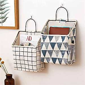 Symmak Storage Bags Hanging Storage Bag Wall Hanging Organizer Bins Pocket Wall Hanging Storage Basket Pocket Storage Bag Organizer for Door Closet Room (2 Packs)