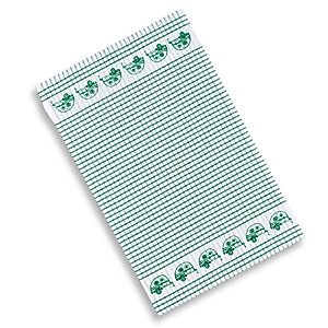 Cackleberry Home Retro Camper Windowpane Check Cotton Terrycloth Kitchen Towels, Set of 4 (Assorted)