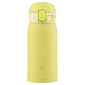 Zojirushi SM-WA36-YA Water Bottle, One-Touch Stainless Steel Mug, Seamless, 1.2 fl oz (0.36 L), Lemon