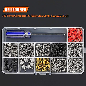 HELIFOUNER 360 Pieces Computer Standoffs Screws Assortment Kit with a Screwdriver