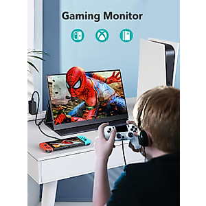 EVICIV Portable Monitor 17.3 Inch 2K 450cd/㎡ 2560X1440 100% sRGB HDR Lightweight Frameless Computer Monitor with VESA FreeSync Travel Monitor Extender Screen for Laptop PC Phone