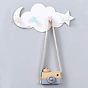 Auch Decorative Wall Mounted Hooks Rack for Hanging Coats Scarves Bags Purses Hats Towels Rails for Children's Room Living Room Organizer（4 Hooks)