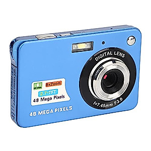 Digital Camera, 4K Digital Camera 2.7in LCD Display 8X Zoom Anti Shake Vlogging Camera for Photography Continuous Shooting (Blue)