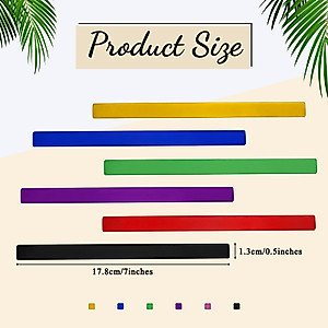 Lewtemi 12 Pcs Anodized Aluminum Bracelet Blanks Stamping Blanks Engraving Colorful Metal Stamp Bracelet Blanks for Bracelet Jewelry Making DIY(Bright Color, 7 x 0.5 x 0.05 Inch)