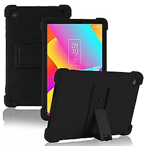 TCL Tab 8 LE Case for Kids 8.0 Inch 9137W 2023,ATOOZ Soft Silicone Case for TCL Tab 8 WiFi 9132X Tablet,TCL Tab 8 Tablet Case 9038S with Adjustable PC Stand (Black)