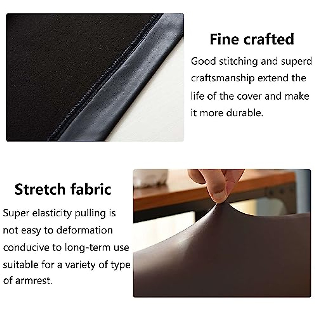 toiasnu PU Leather Sofa Armrest Covers, Stretch Waterproof Couch Arm Protectors Universal Simplicity Arm Covers for Chairs and Sofa Stain Resistant Furniture Protector-Grey-Set of 4