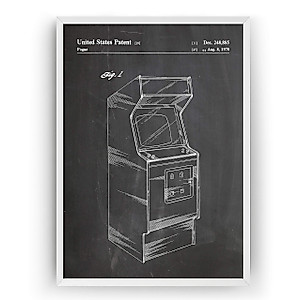 Magic Posters Arcade Machine 1978 Patent Print - Gamer Cabinet Gaming Poster Gift Vintage Blueprint Girls Boys Video Games Room Wall Art Bedroom Original Decor Merchandise Classic - Frame Not Included