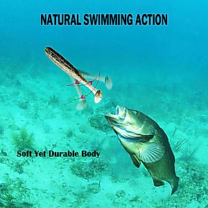 Lanmoon 100pcs Paddle Tail Swimbaits Lures, Soft Plastic Fishing Lures Kit, 2.75" Bass Fishing Bait for Freshwater and Saltwater with Box