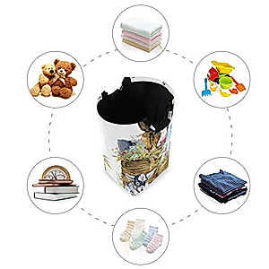 Tarity Cow Sheep Laundry Hamper 52L Large Laundry Baskets Oxford Collapsible Dirty Clothes Tote Storage Bag with Handles Foldable Washing Basket Bin for Bedroom Bathroom Closet