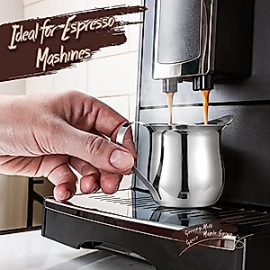 Potchen 24 Pack Stainless Steel Bell Creamers 3 Ounce Creamer Pitcher Mini Coffee Milk Pitchers with Handle and Pouring Spout Cups for Serving Espresso, Tea, Milk, Jam, Maple Syrup, Sauce