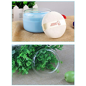 Powder Puff 2 Pcs Powder Puff Case Portable Empty Body Powder Container Dispenser Case with Sifter and Powder Puffs for Infant Baby Newborn Baby Puffs