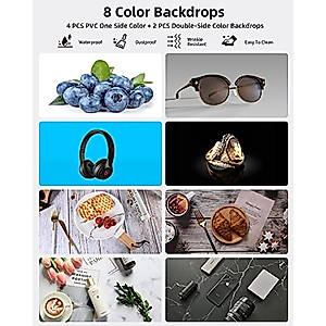 Glendan Mini Photo Studio Light Box, 14" x 10" Photo Shooting Tent kit, Portable Foldable Light Box Photography with 112pcs LED Light, 6 Color PVC Backgrounds, 4 Reflection Boards for Small Items