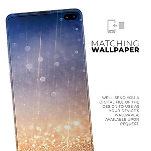 DesignSkinz Blue and Orange Scratched Surface with Glowing Gold Protective Vinyl Decal Wrap Skin Cover Compatible with The Samsung Galaxy S20 (Screen Trim & Back Glass Skin)