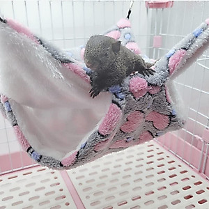 WODMB Small Pet Hammock Hanging Beds Cage Small Animal Hammock Comfortable Double-Layer Plush Cotton Hanging Cage (Color : A, Size : S Code)