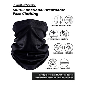 SATINIOR 8 Pieces Colorful Face Coverings Face Gaiters Neck Gaiter Headwear for Outdoor Cycling Fishing (Black, Grey, Blue, White, Khaki, Dark Grey, Navy Blue, Army Green)