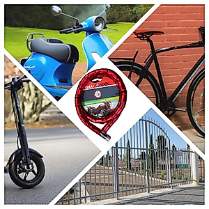 Bike Lock,3.9 ft Long, Comes in 3 Colors, Includes 2 Keys,Cable,Locks