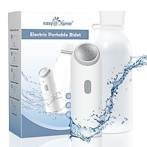 Portable Electric Handheld Travel Bidet: Easy@Home USB Rechargeable Mini Bidet Sprayer for Personal Hygiene Postpartum & Baby Care Perineal & Hemorrhoid Treatment - 4 Water Flow Types | 350ml