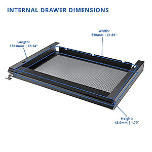 Penn Elcom Under Desk Laptop Drawer, Lockable, for 20” Laptops - Premium Sliding Security Drawers - Model EX-6171B