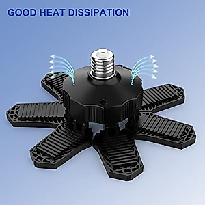 Led Garage Lights 6 Pack,120W 7+1 Deformable Ultra Bright Garage Light,Screw in E26/E27 Led Shop Light for Garage Warehouse Basement Workshop Ceiling