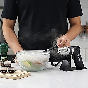 Razorri Smoking Gun Smoke Infuser - Includes 4 Wood Chips, Stand Holder, Hose - Handheld & Countertop Electric Smoker Machine for Classy Smoke, Infused Cocktails, Wine, Cheese, Meats & More